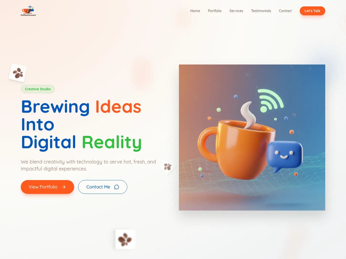 Coffee Connect 3D Animated Brand Website