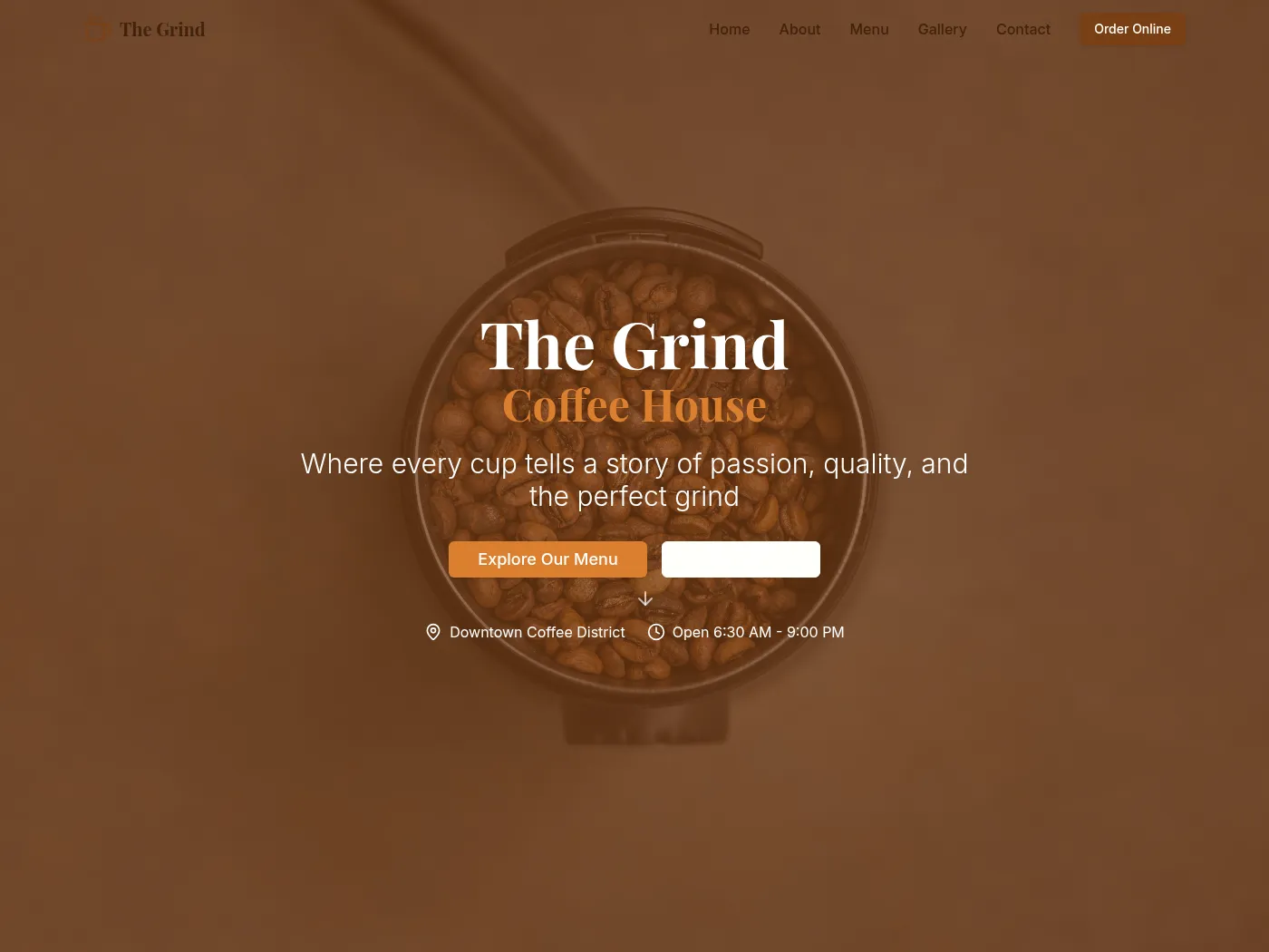 Coffee Shop Website