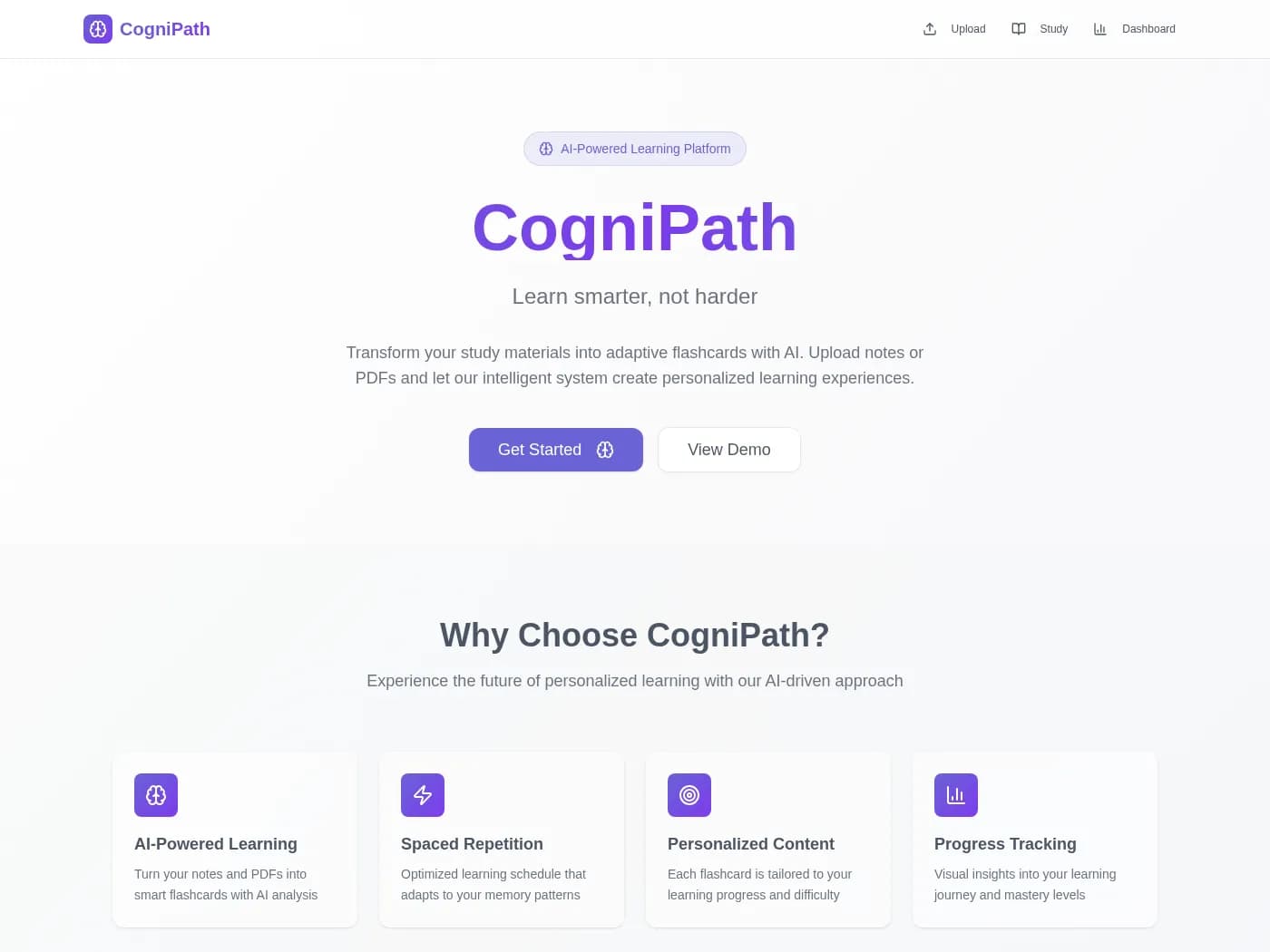 CogniPath - AI-powered Personalized Learning Frontend