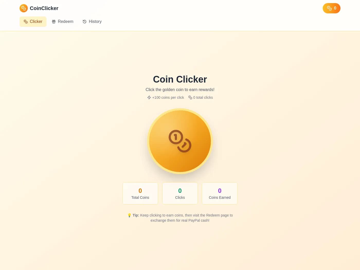 Coin Clicker Rewards App