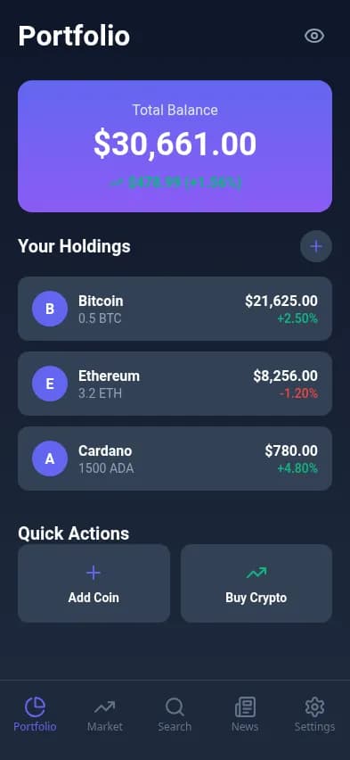 CoinStats iOS App Clone