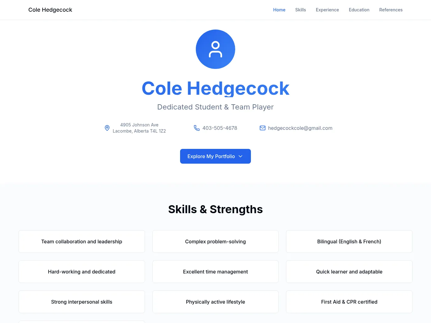 Cole Hedgecock's Professional E-Portfolio