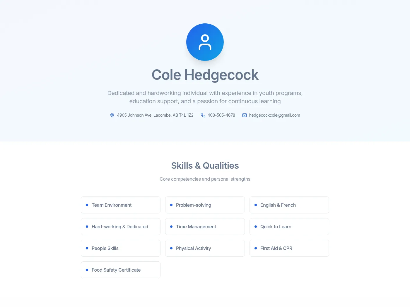 Cole Hedgecock's Professional ePortfolio