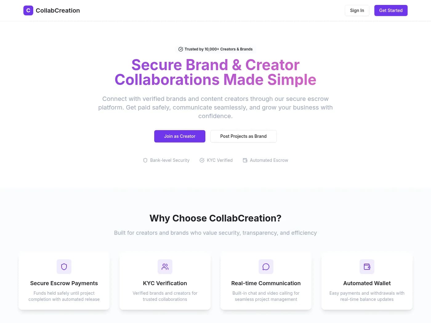 CollabCreation: Secure Brand & Content Creator Collaboration Platform