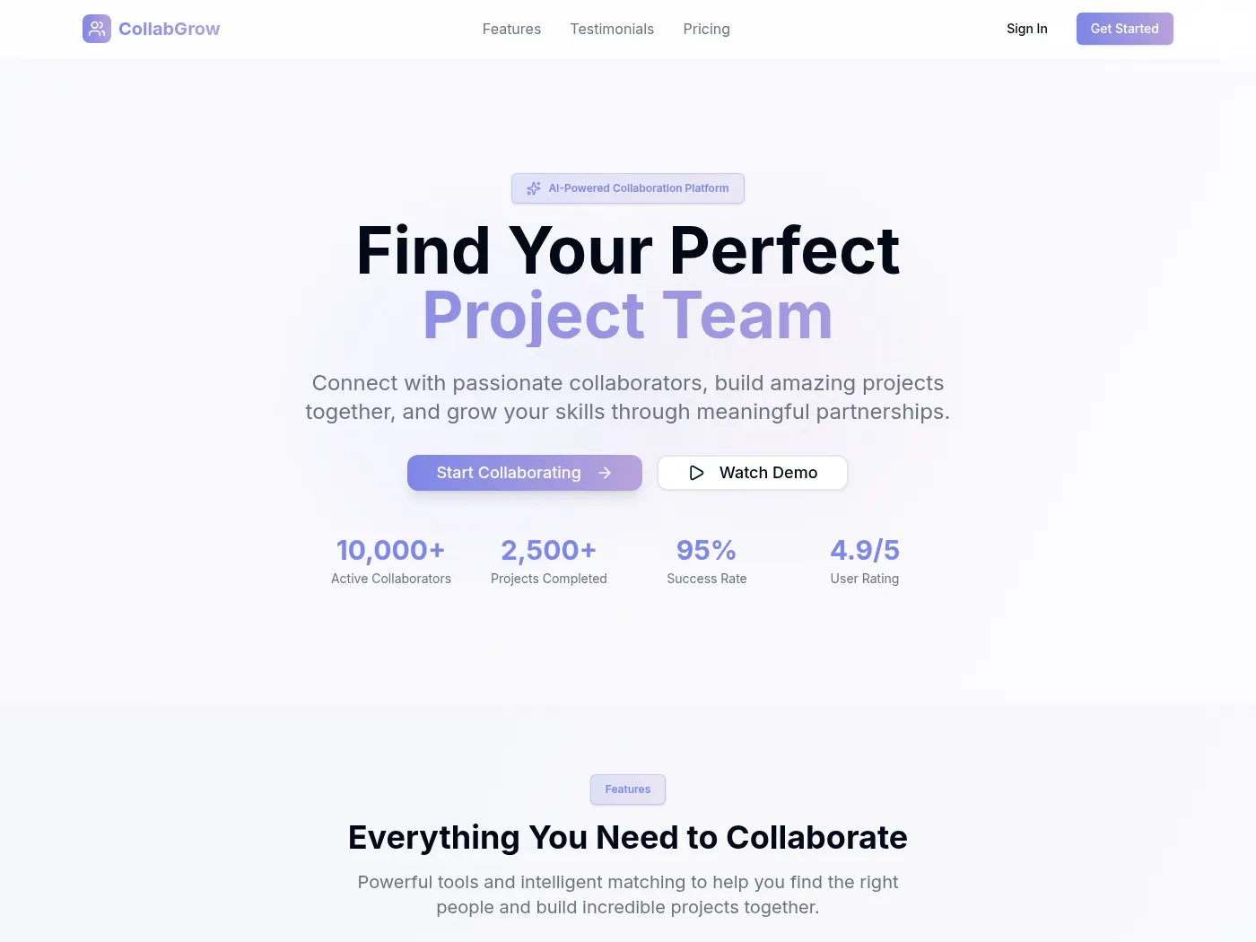 CollabGrow: Next-Gen Collaborative Project Platform for Learners