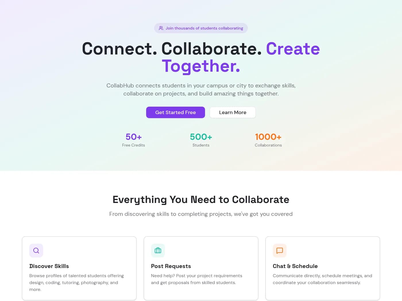 CollabHub: Student Skill Exchange & Collaboration Platform