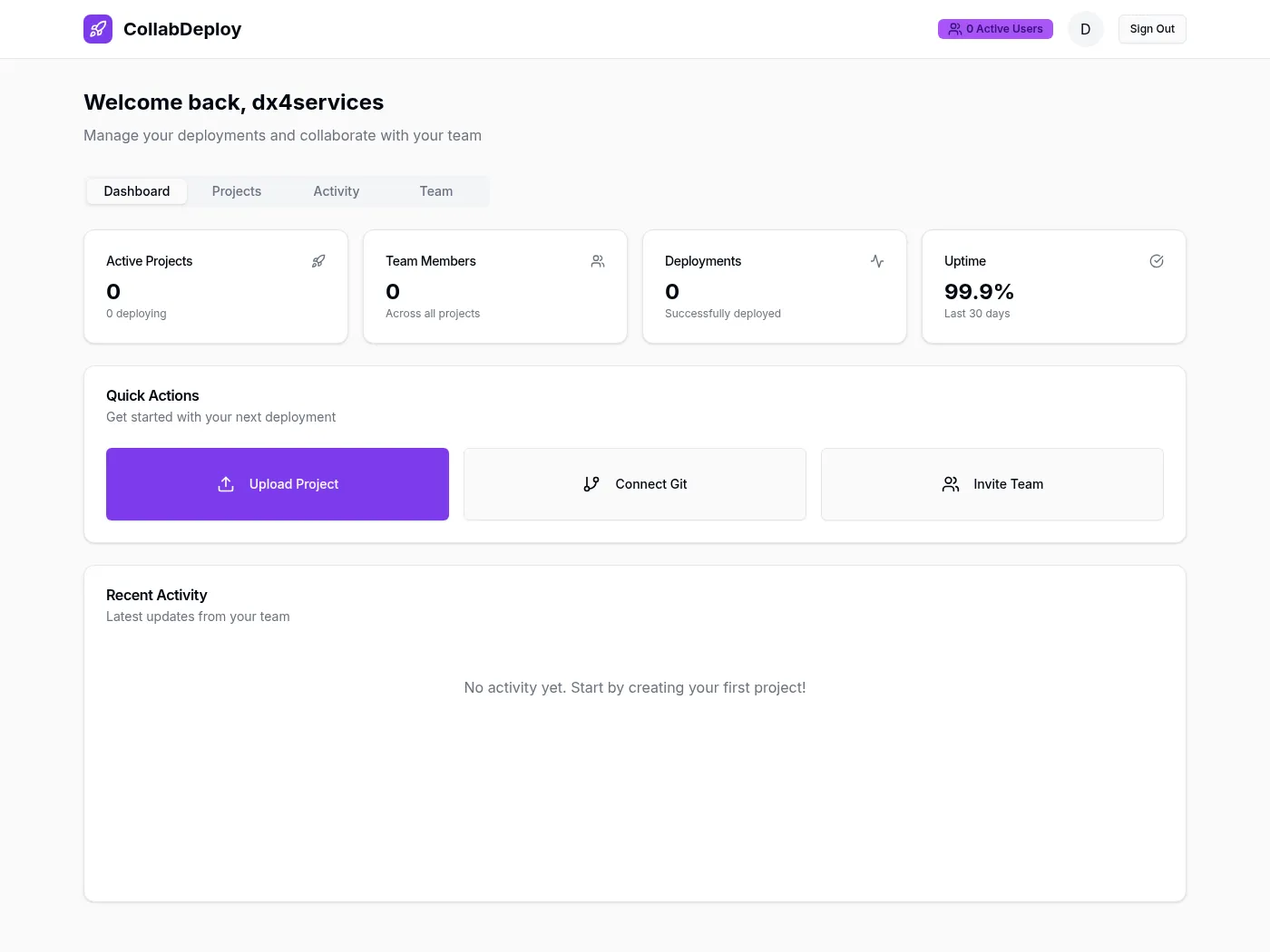 Collaborative Project Deployment Platform