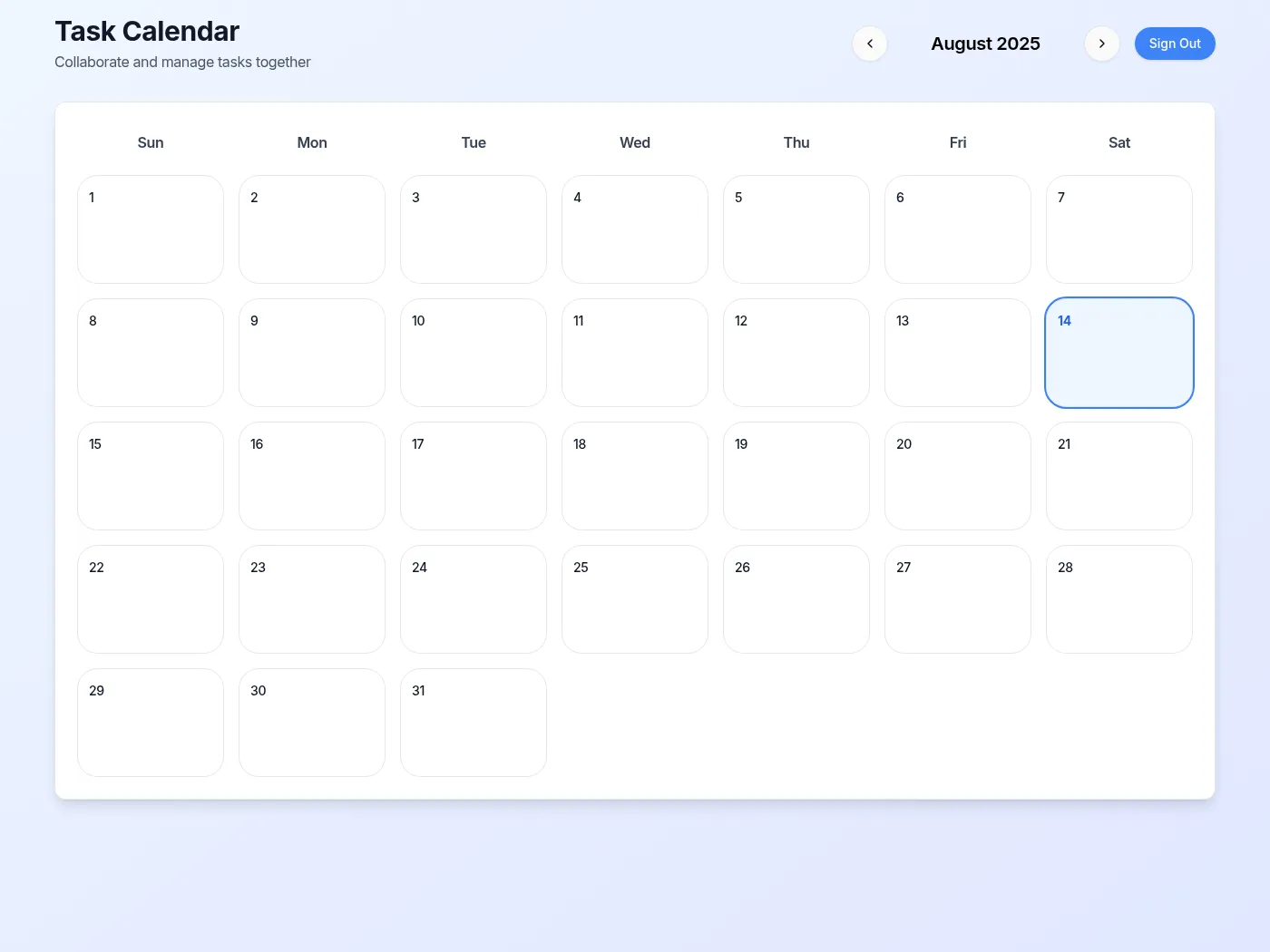 Collaborative Task Calendar