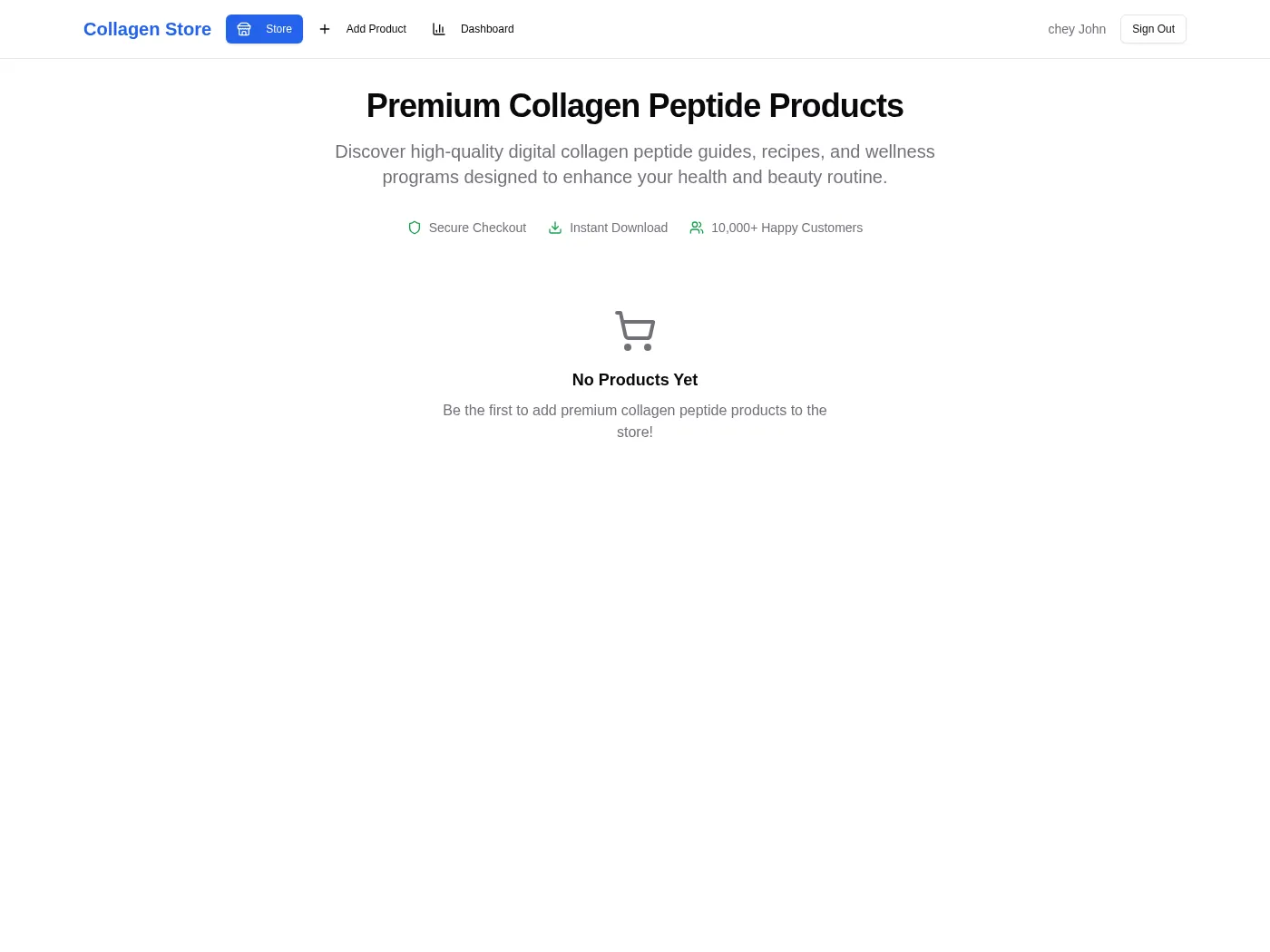 Collagen Peptide Digital Product Storefront
