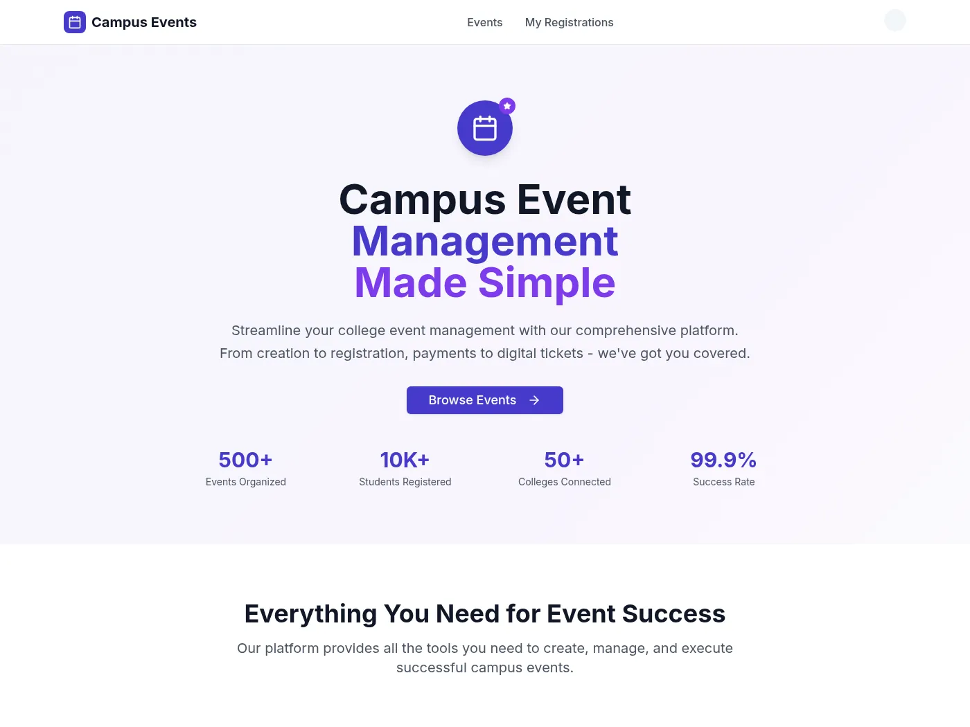 Campus Event Manager: Full-Stack College Event Platform