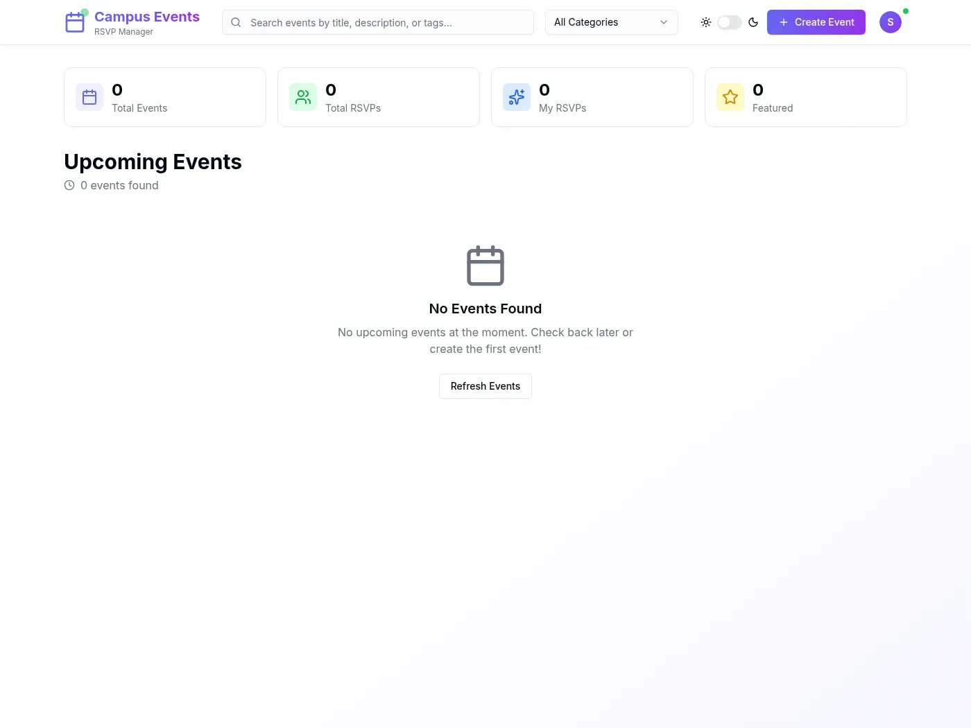 College Event RSVP Manager