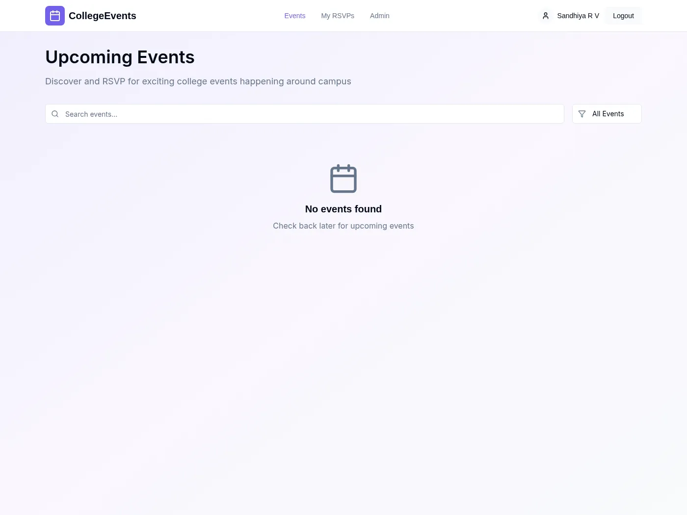 College Event RSVP & Management Portal