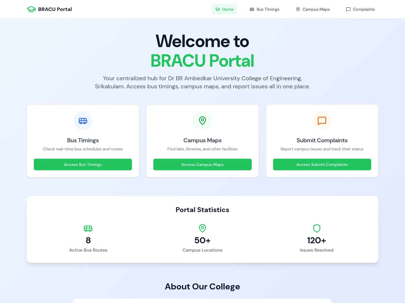 Ambedkar University College Info Portal