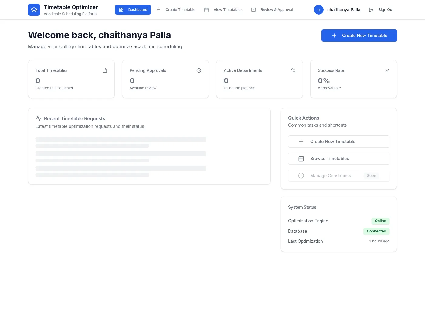 College Timetable Optimization Platform