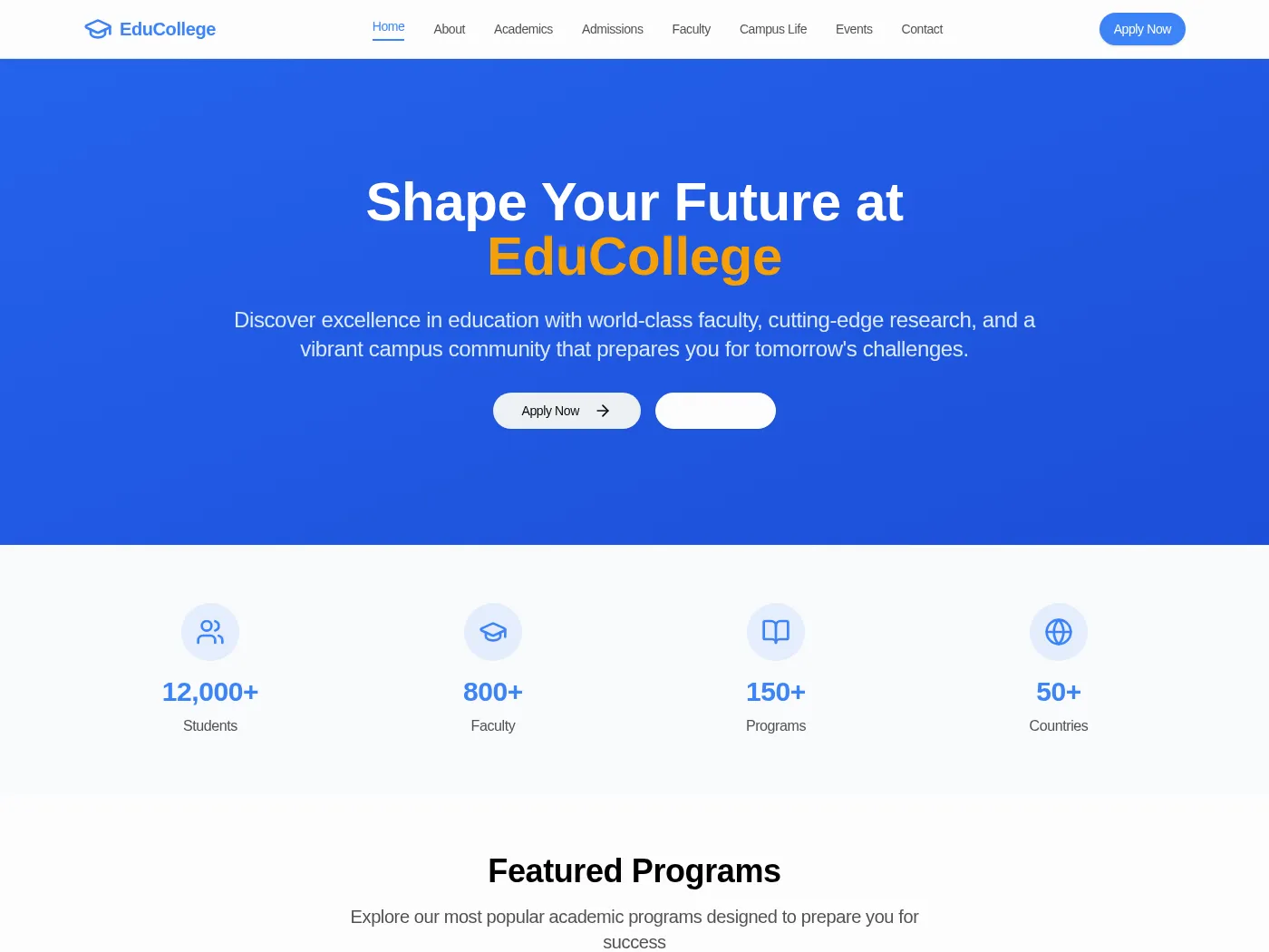 Modern College Website Portal