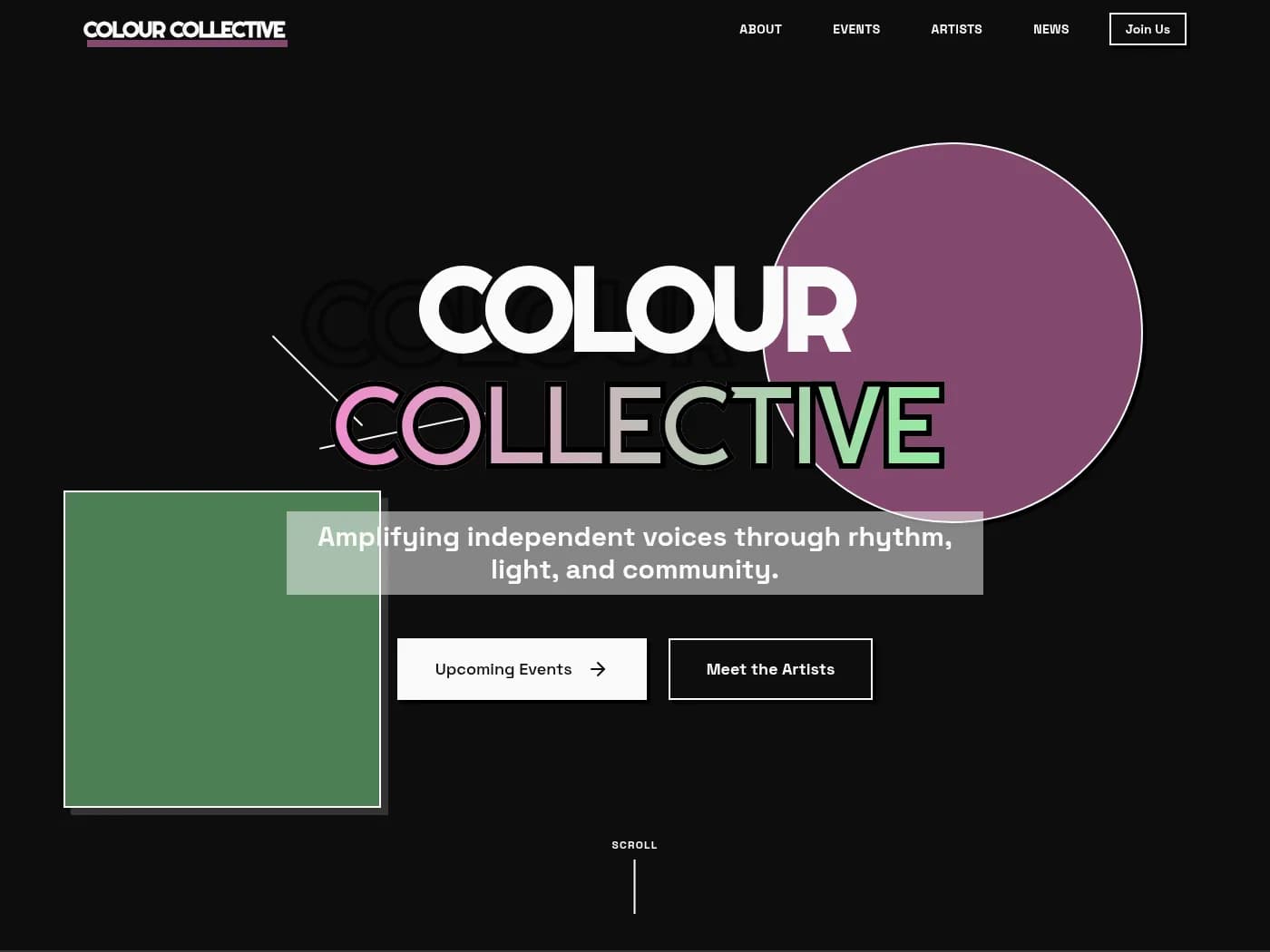 Colour Collective Neon Scroll Website