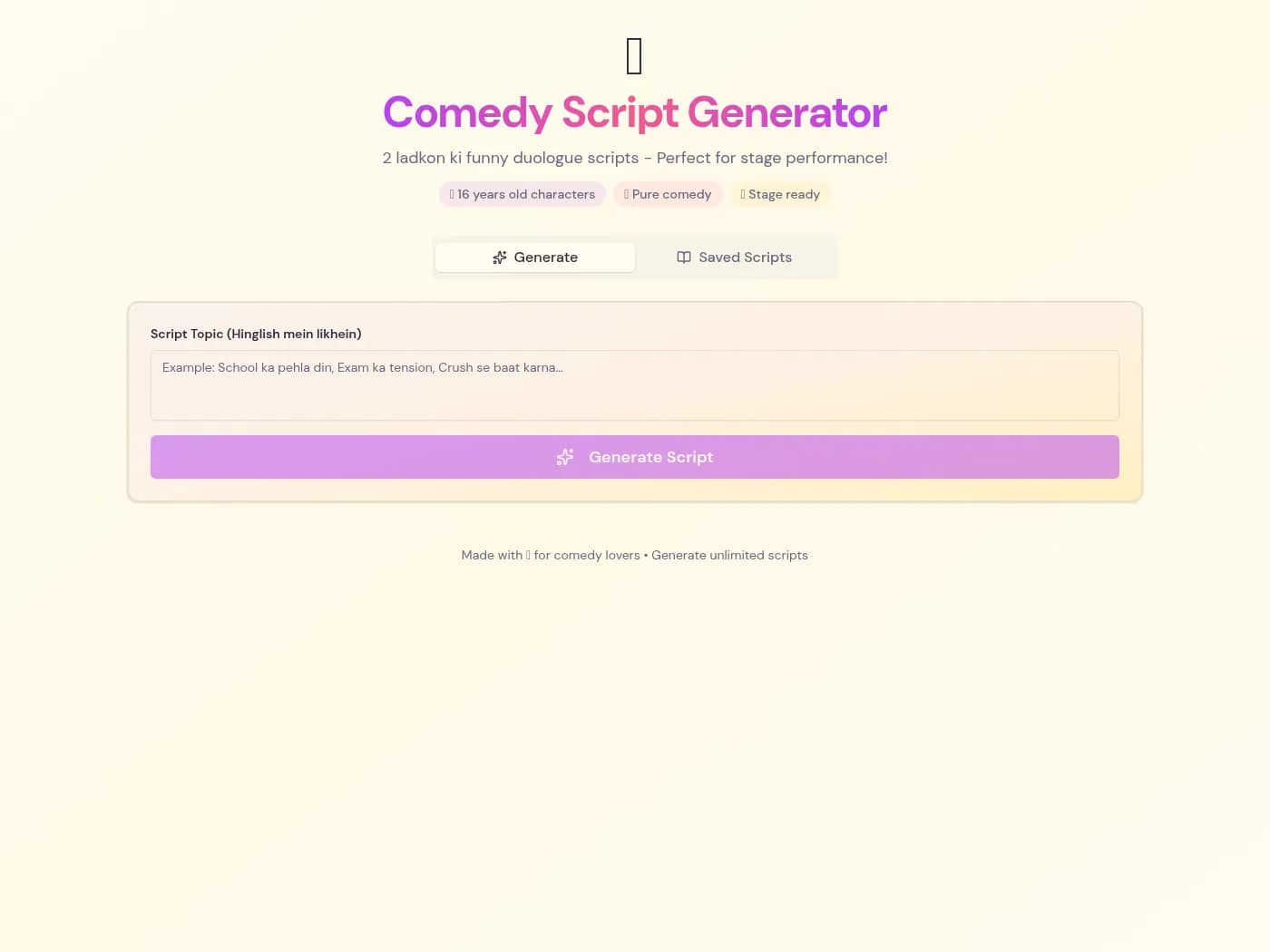 Funny Duologue Script for Two 16-Year-Old Boys