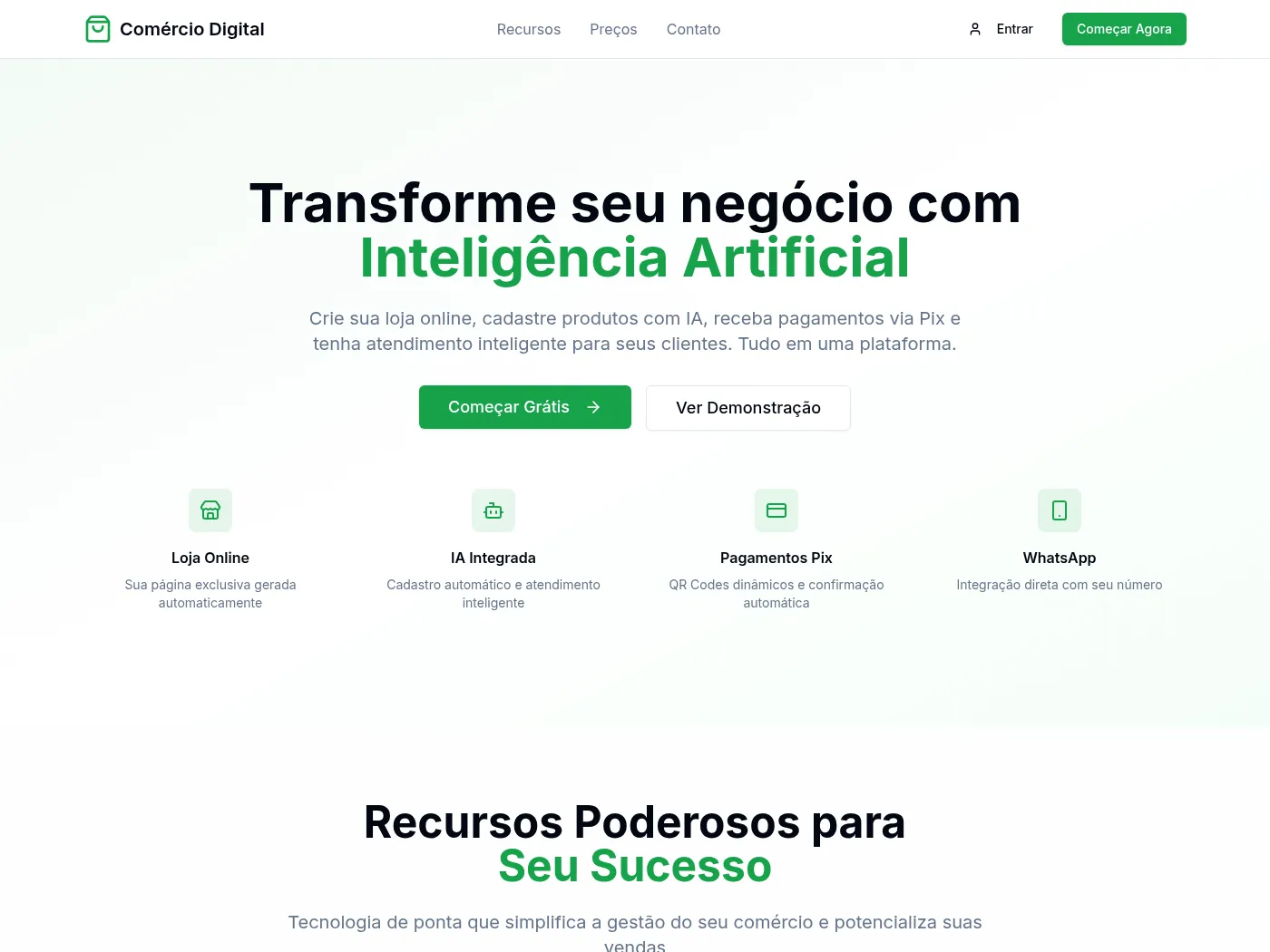 Comércio Digital: Plataforma Inteligente de Catálogos e Vendas para Lojistas