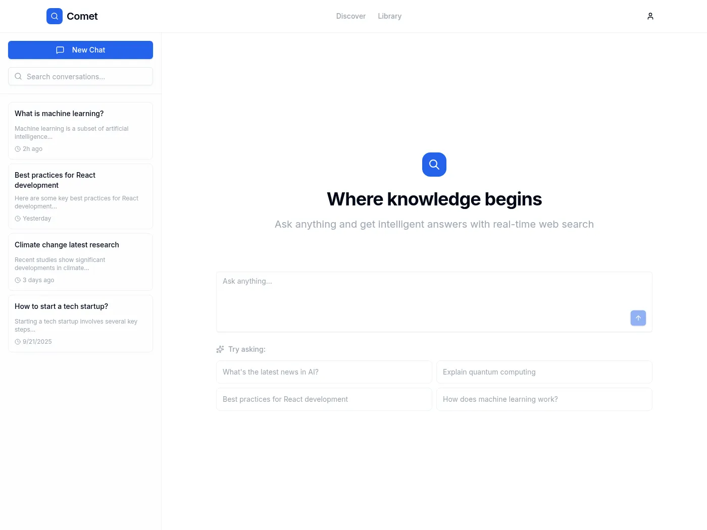 Comet AI Web Clone