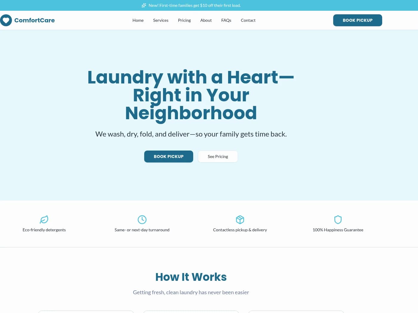 ComfortCare Laundry Co. Website
