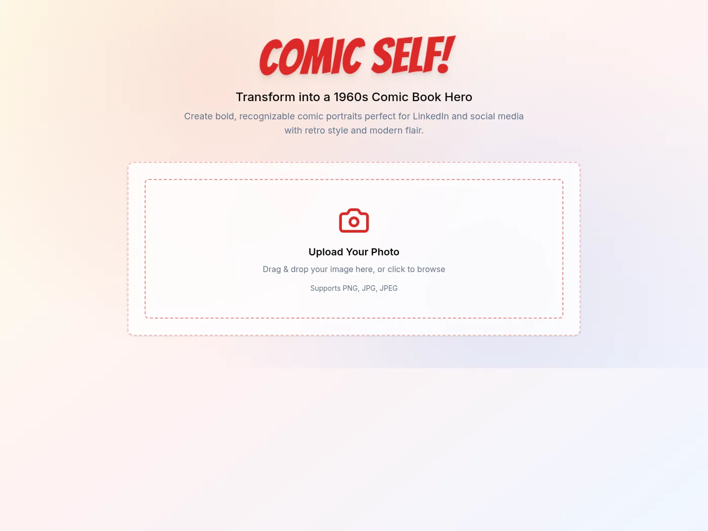 Comic Self: 1960s Comic Portrait Generator for Personal Branding