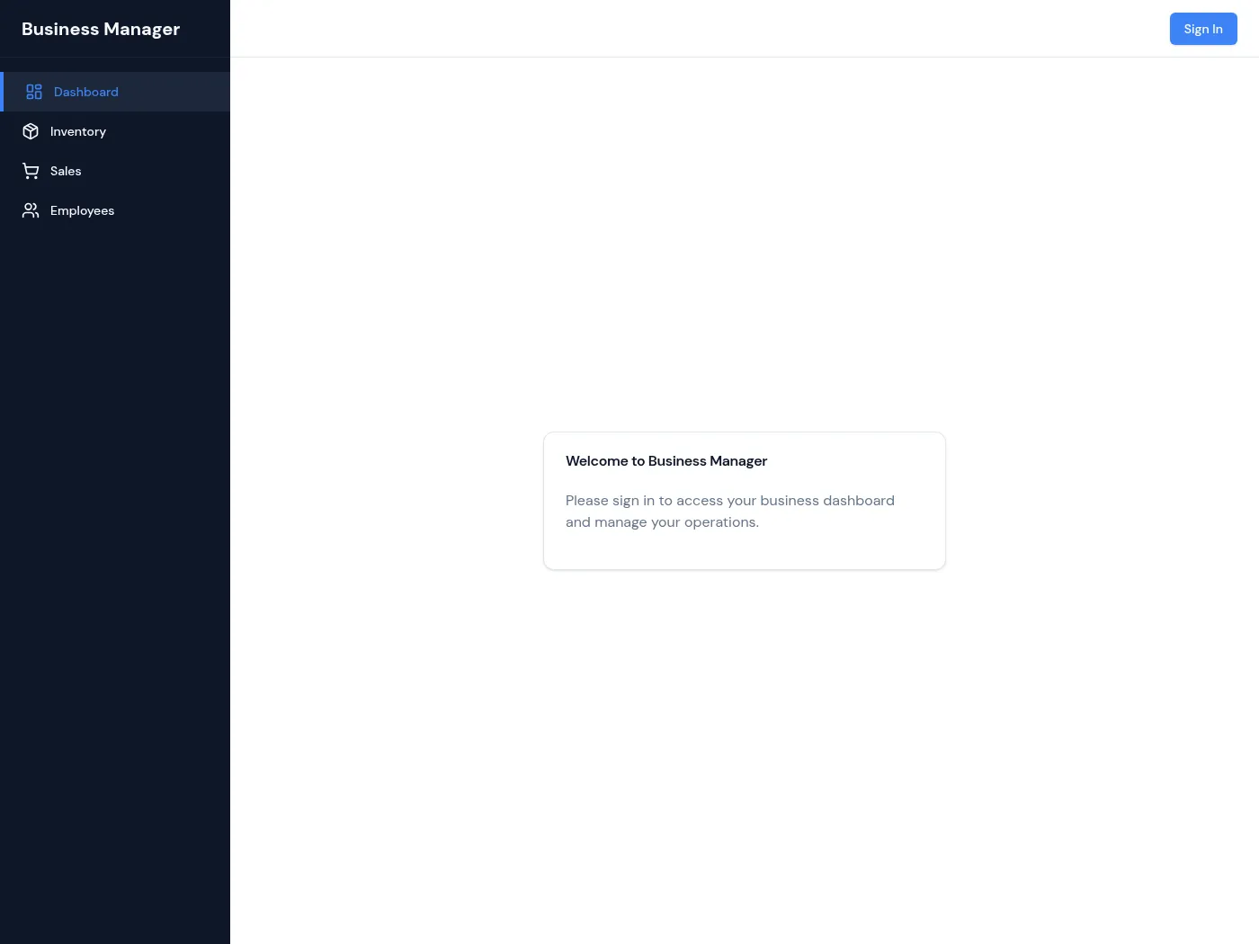 Business Management Dashboard