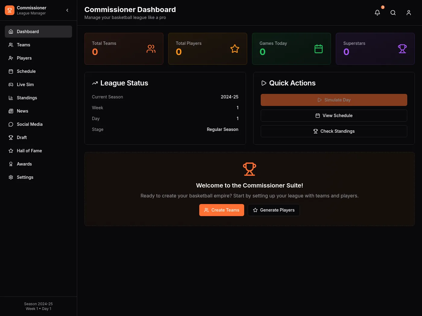 Commissioner Simulator: Ultimate Basketball League Manager