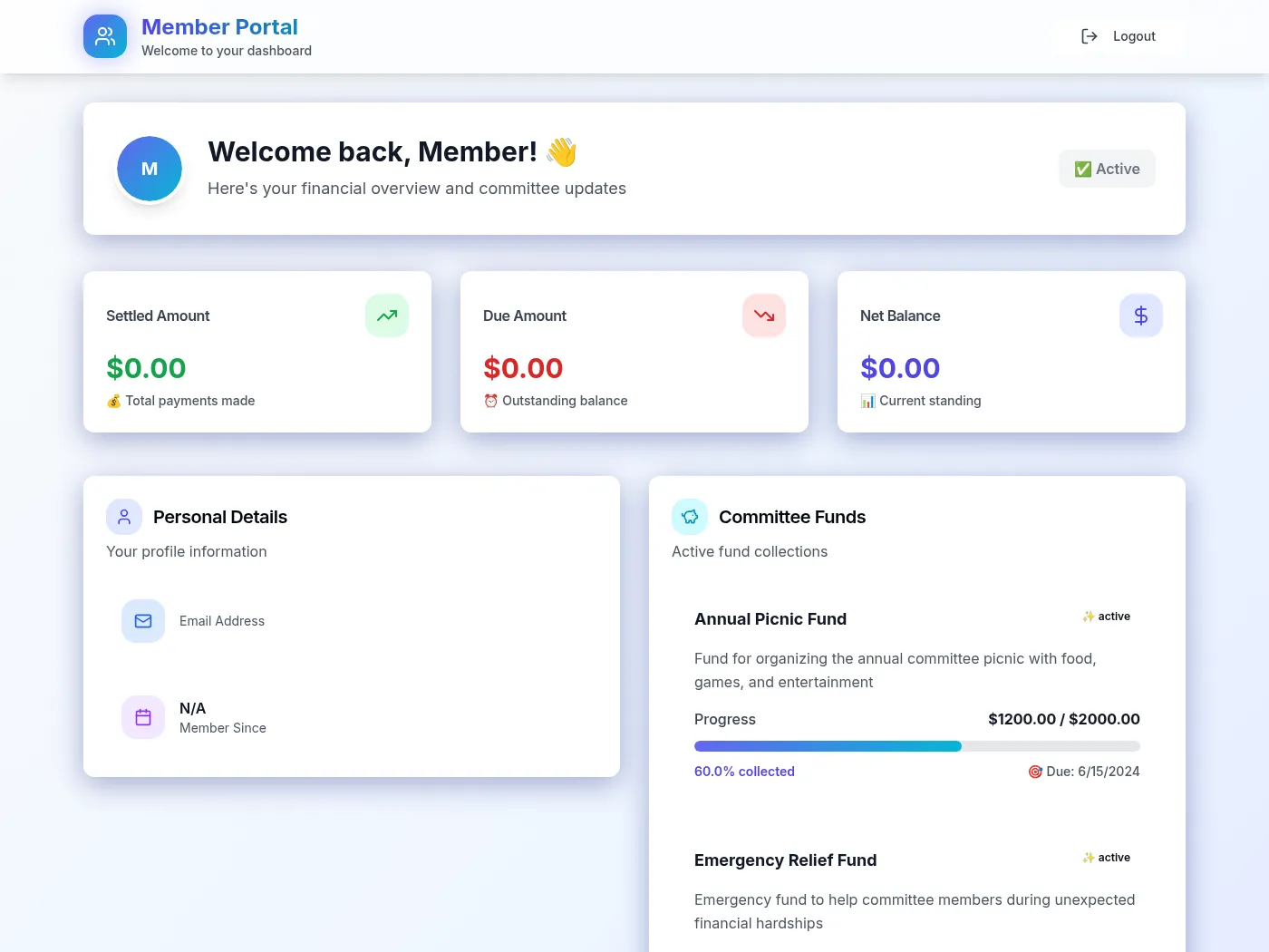 Committee Fund & Member Management System