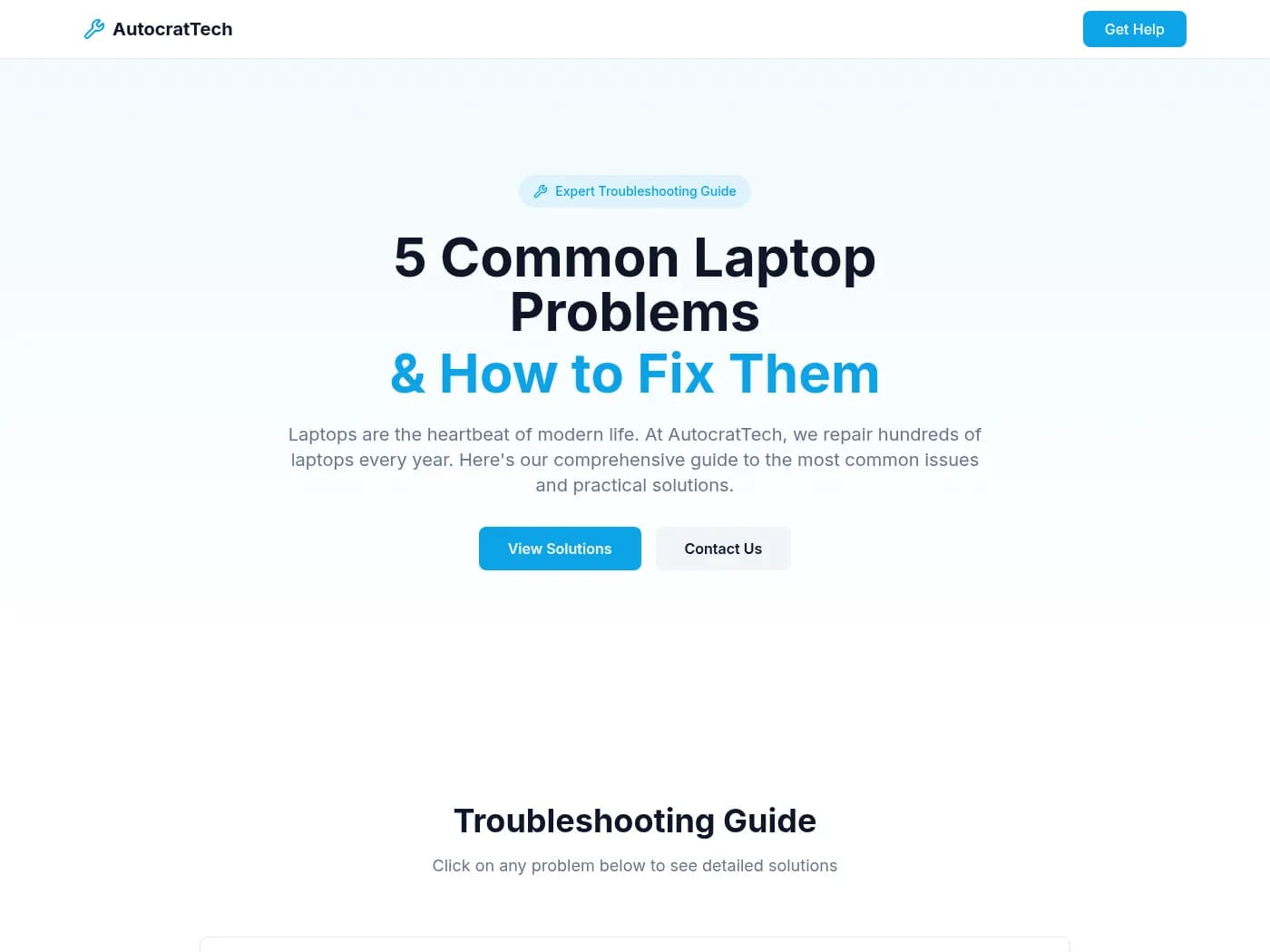 Common Laptop Issues: Troubleshooting & Repair Guide by AutocratTech