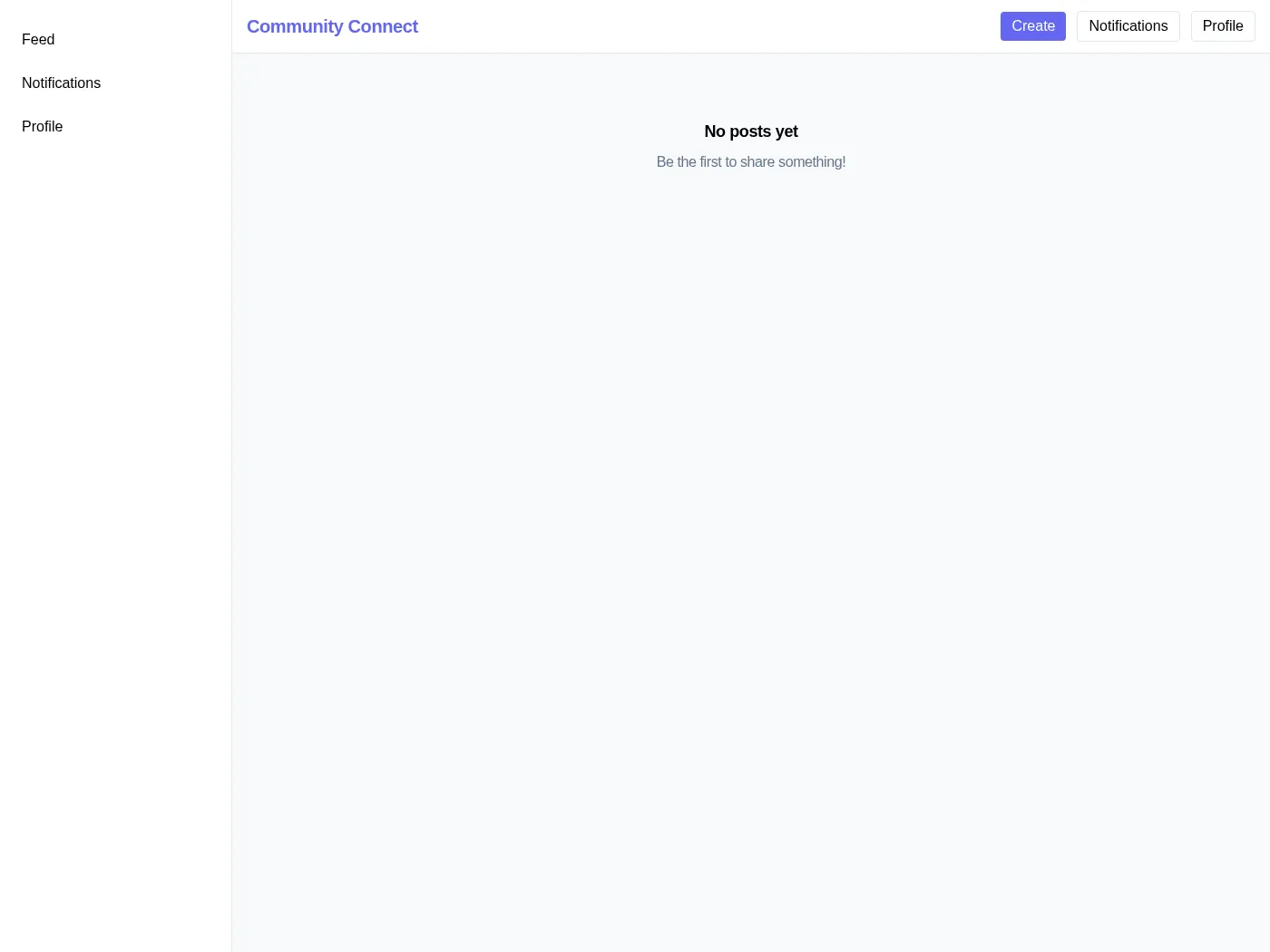 Community Connect: Responsive Web App for Social Sharing