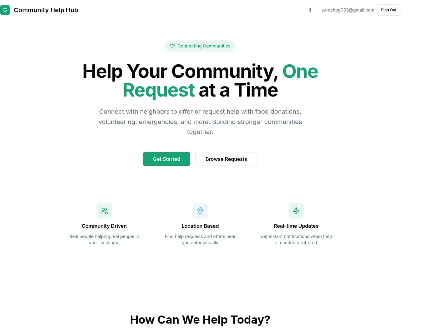 Community Help Hub – A Socially Impactful Aid Platform