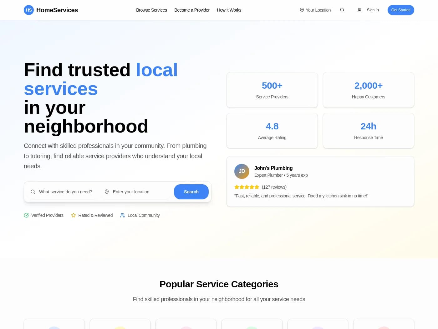 Community Home Services Marketplace