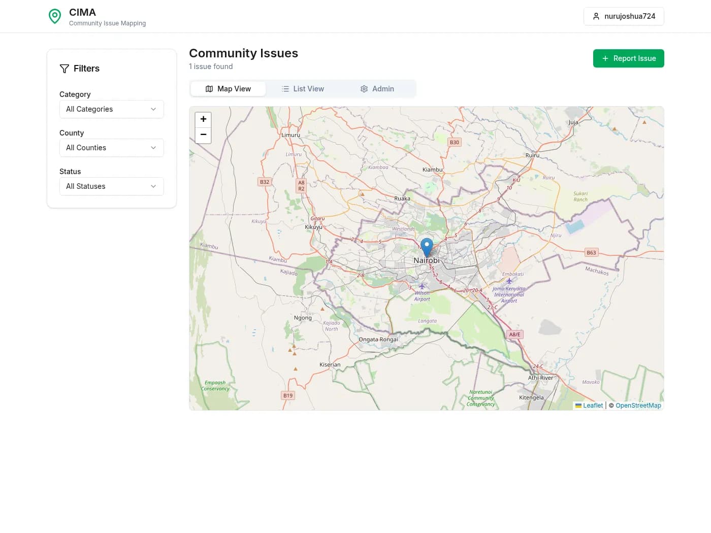 Community Issue Mapping App (CIMA) – Kenya