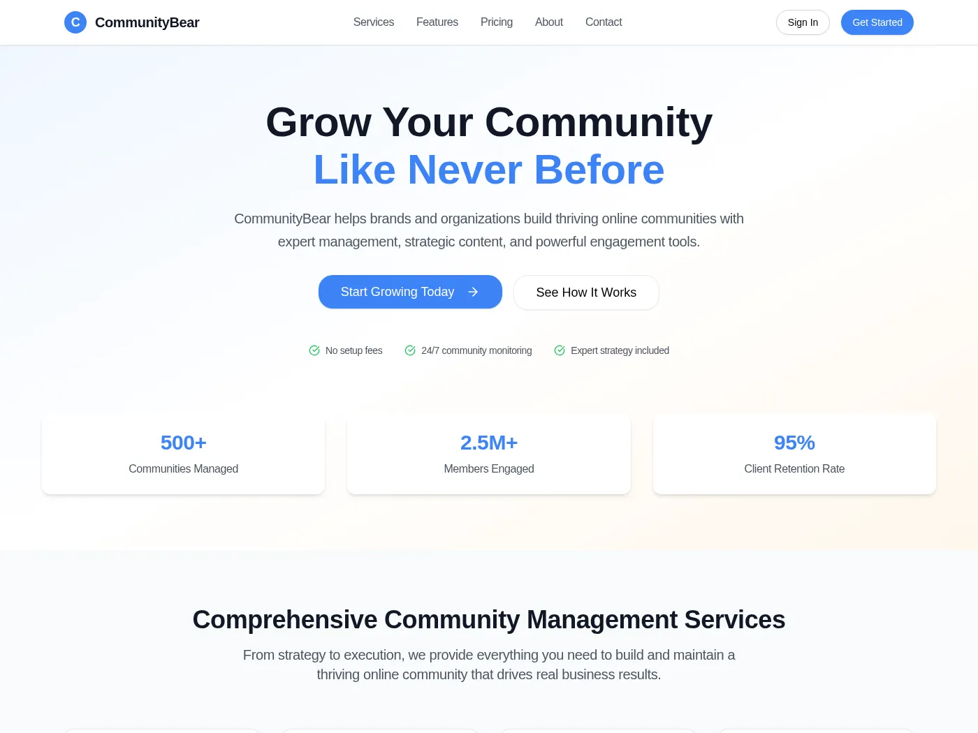 CommunityBear - Community Management Website