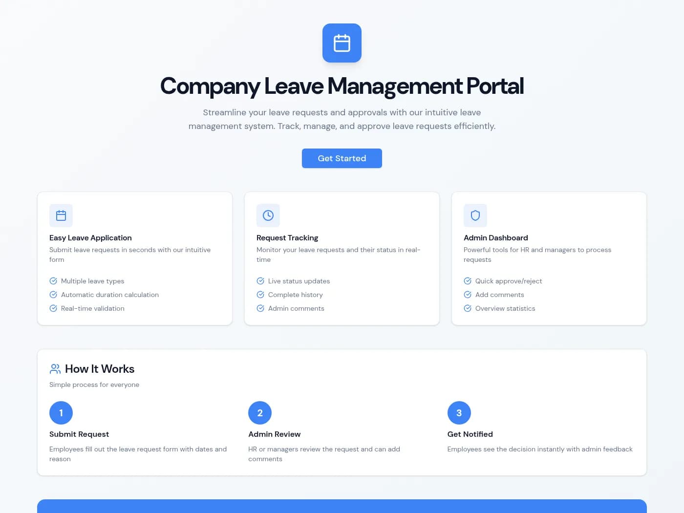 Company Leave Management Portal