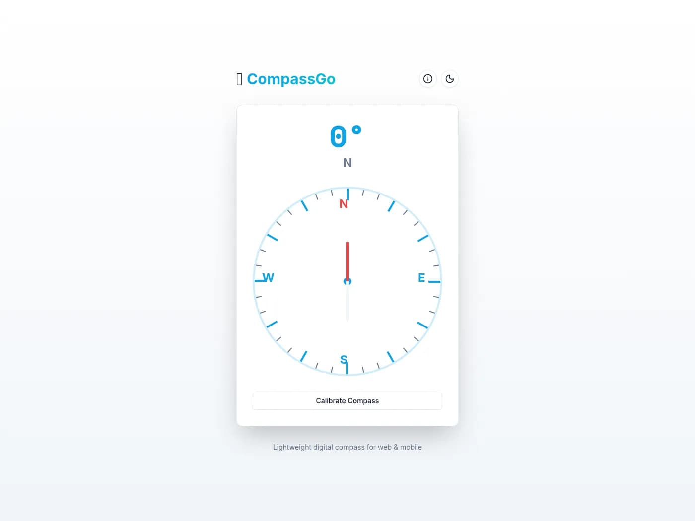 CompassGo: Lightweight Digital Compass for Web and Mobile Browsers