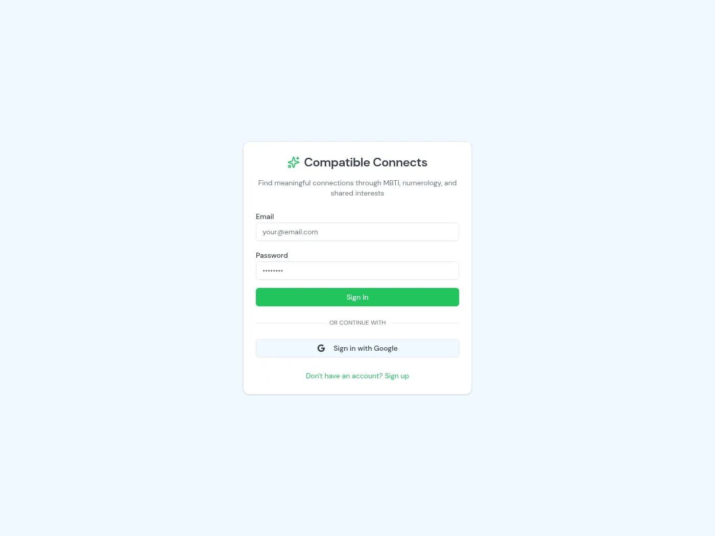 Compatible Connects: Find Deeper Connections via MBTI, Numerology & Interests