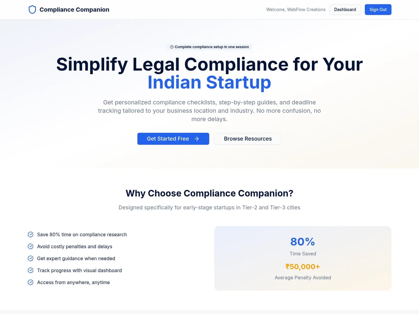 Compliance Companion: Centralized Legal Compliance Platform for Indian Startups