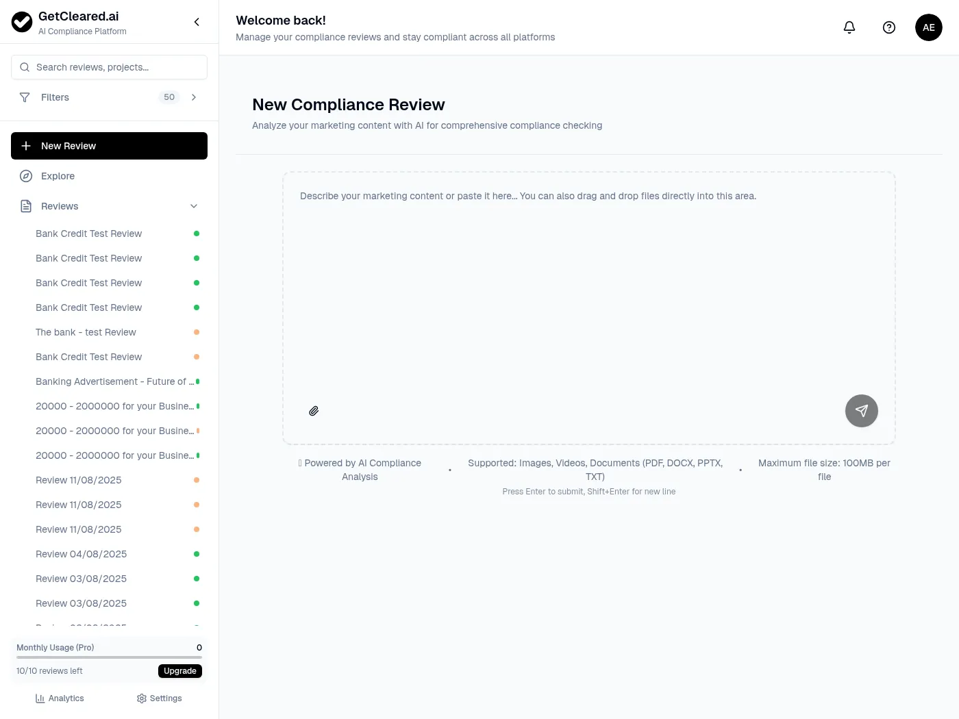 GetCleared- AI-Powered Marketing Compliance Platform