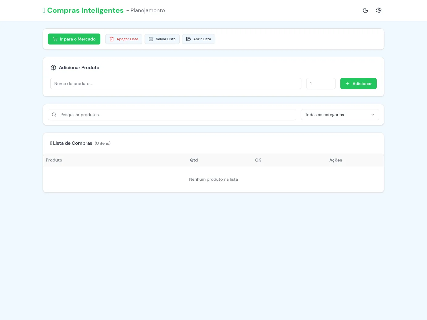 Compras Inteligentes – Lista Interativa para Planejamento e Mercado