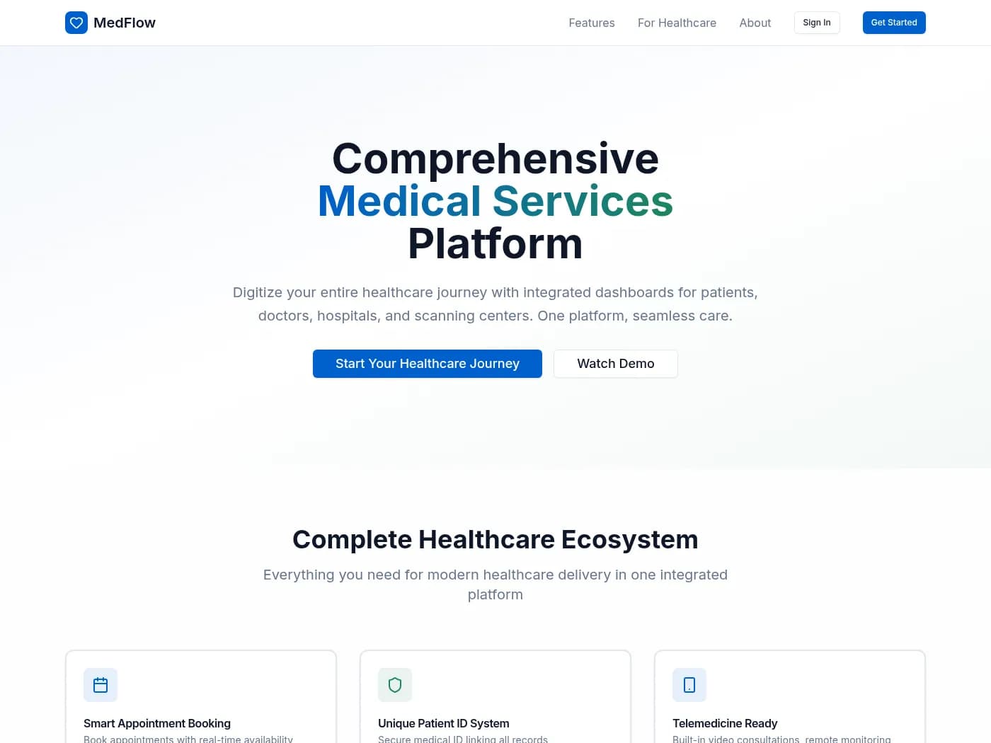 Comprehensive Medical Services Platform