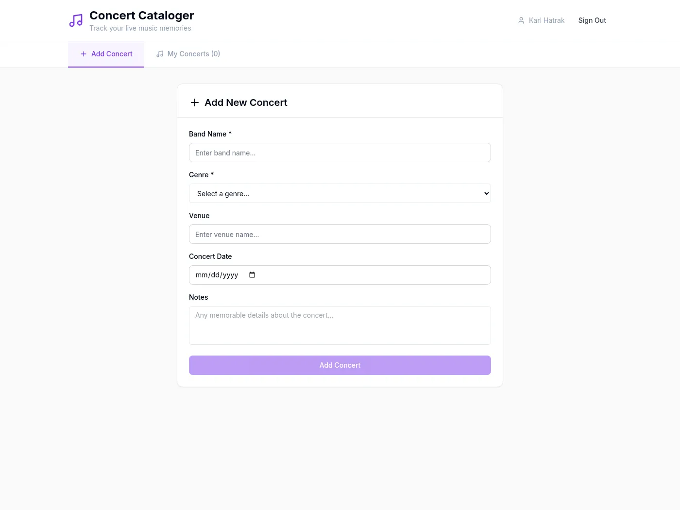 Concert Band Cataloger