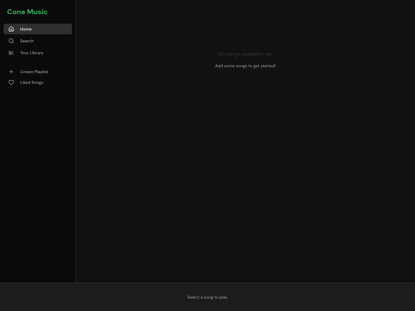 Cone Music - A Spotify-Inspired Song Streaming App