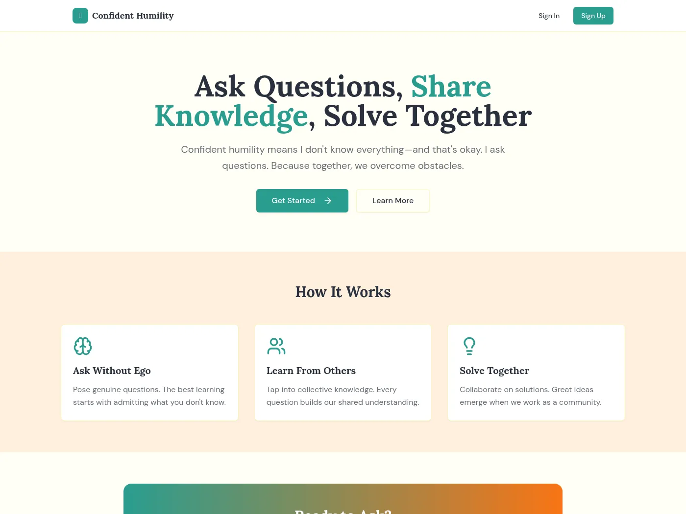 Confident Humility Community Platform