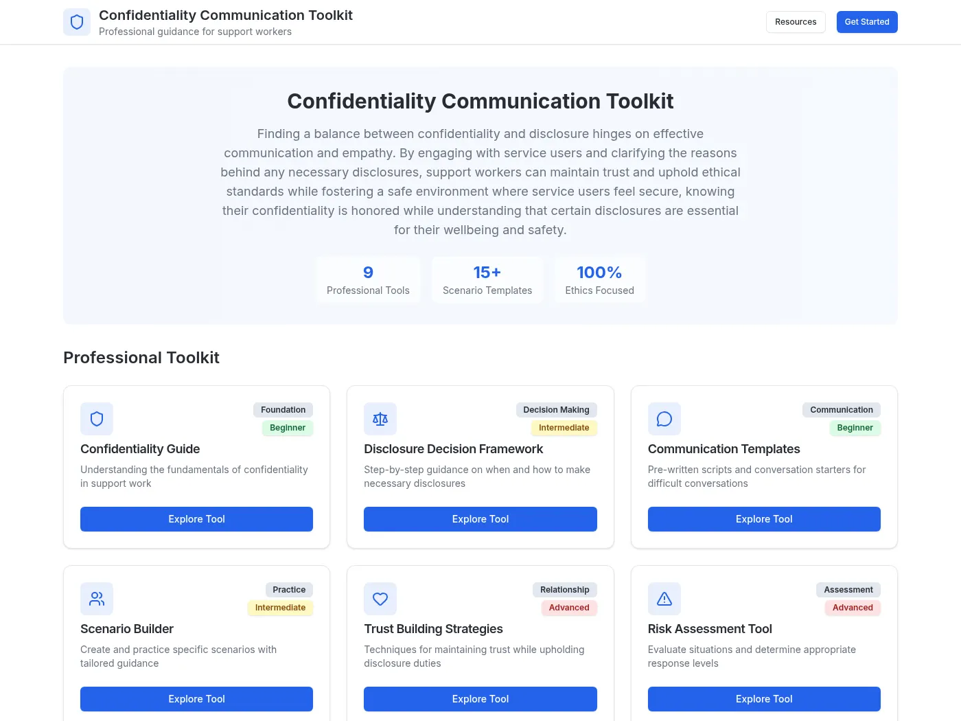 Confidentiality Communication Toolkit for Support Workers