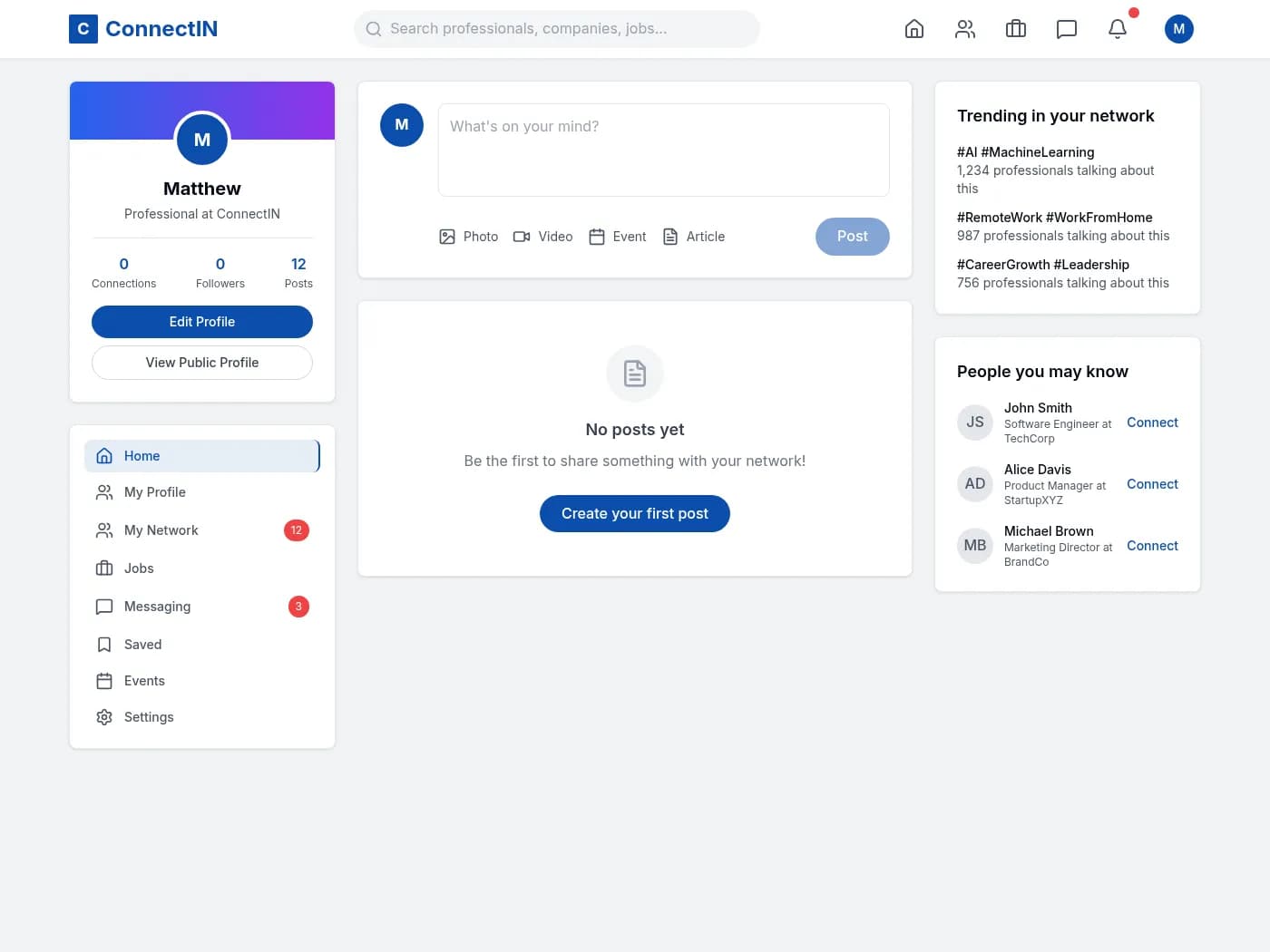 ConnectIN - Professional Networking Platform