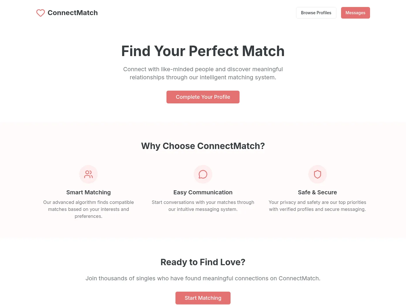 ConnectMatch: Smart Dating Website