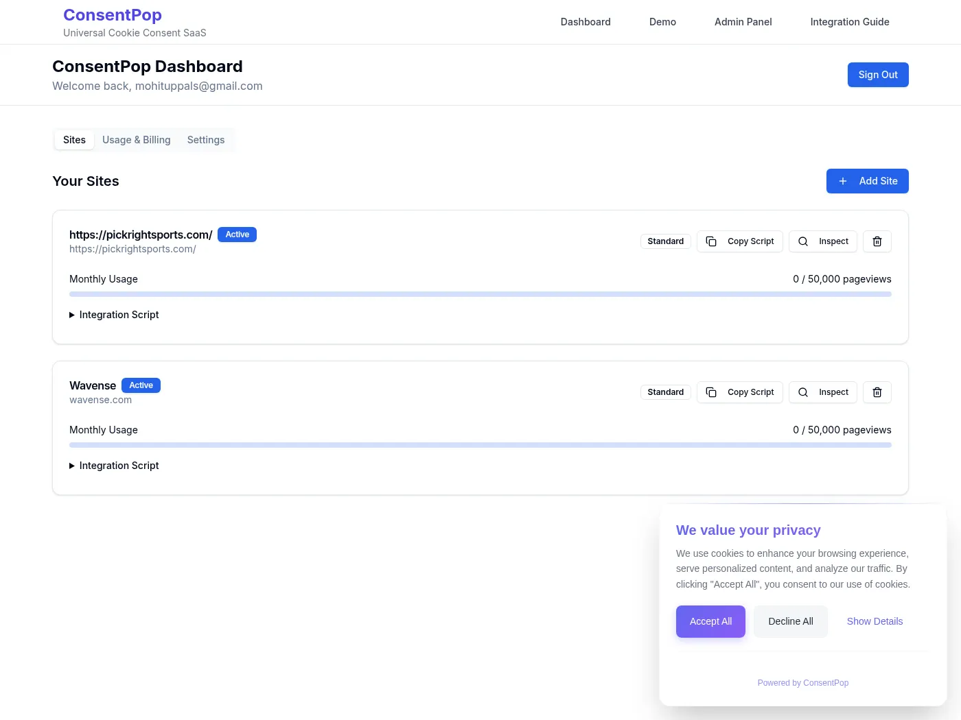 ConsentPop: Universal Cookie Consent Modal Addon