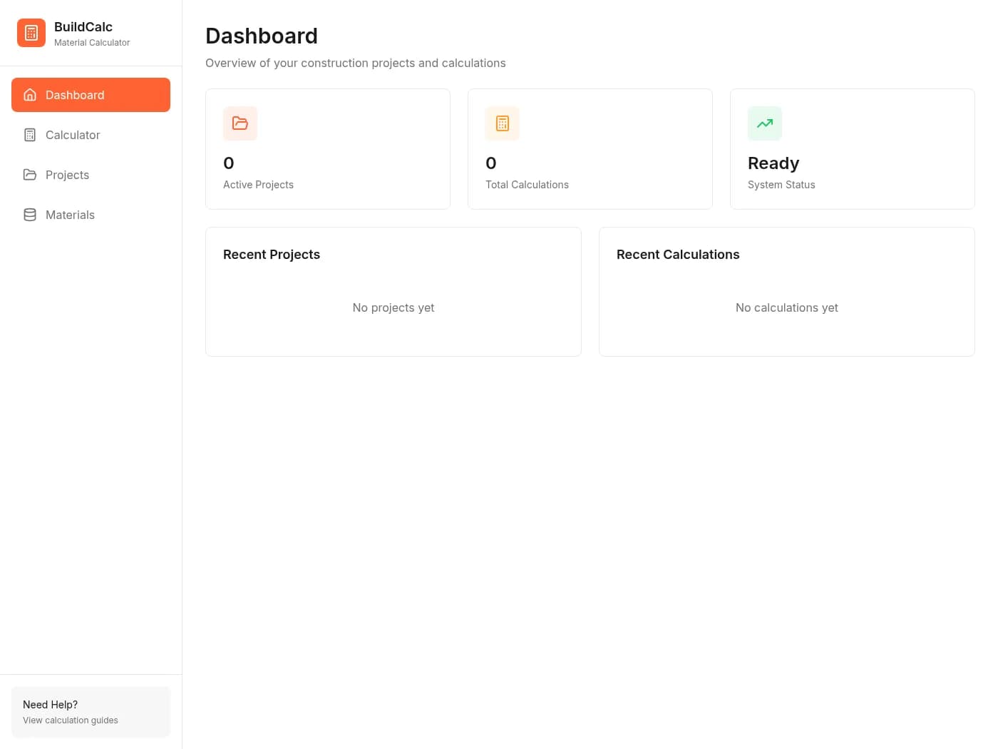 Construction Material Calculator App