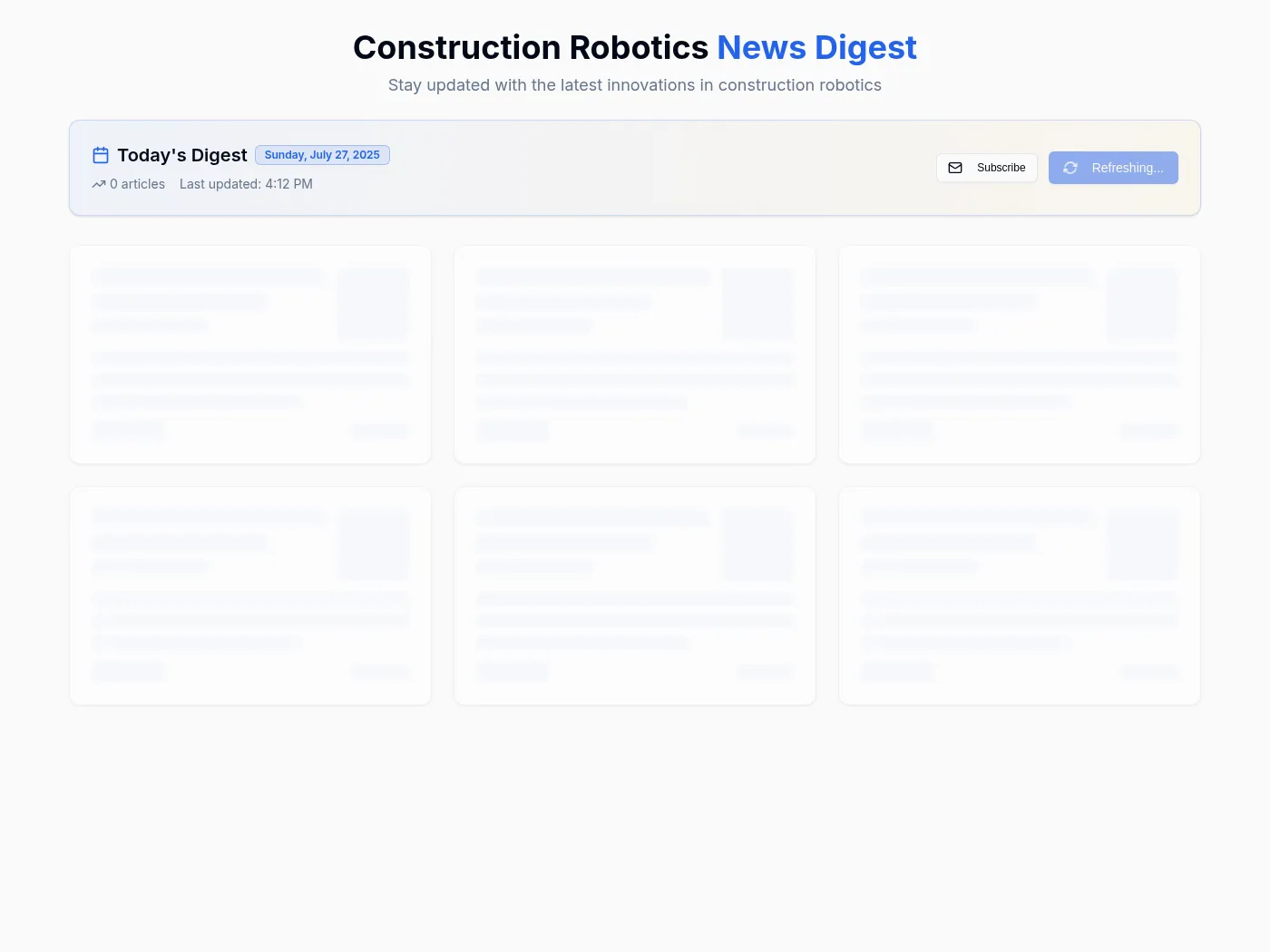 Construction Robotics News Digest App